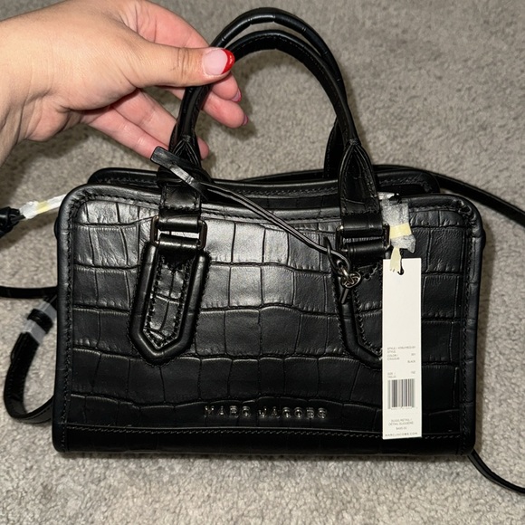 Marc Jacobs | Bags | Marc Jacobs Black Embossed Leather Small Tote Bag ...